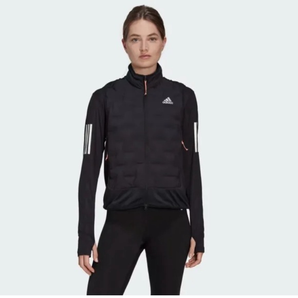 adidas | Jackets & Coats | Adidas Xcity Vest Women Down Padding Vest Black Running Sz Large ...